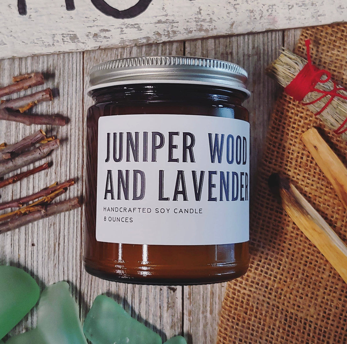 Soy Candles - Juniper Wood and Lavender — Turquoise By The Water